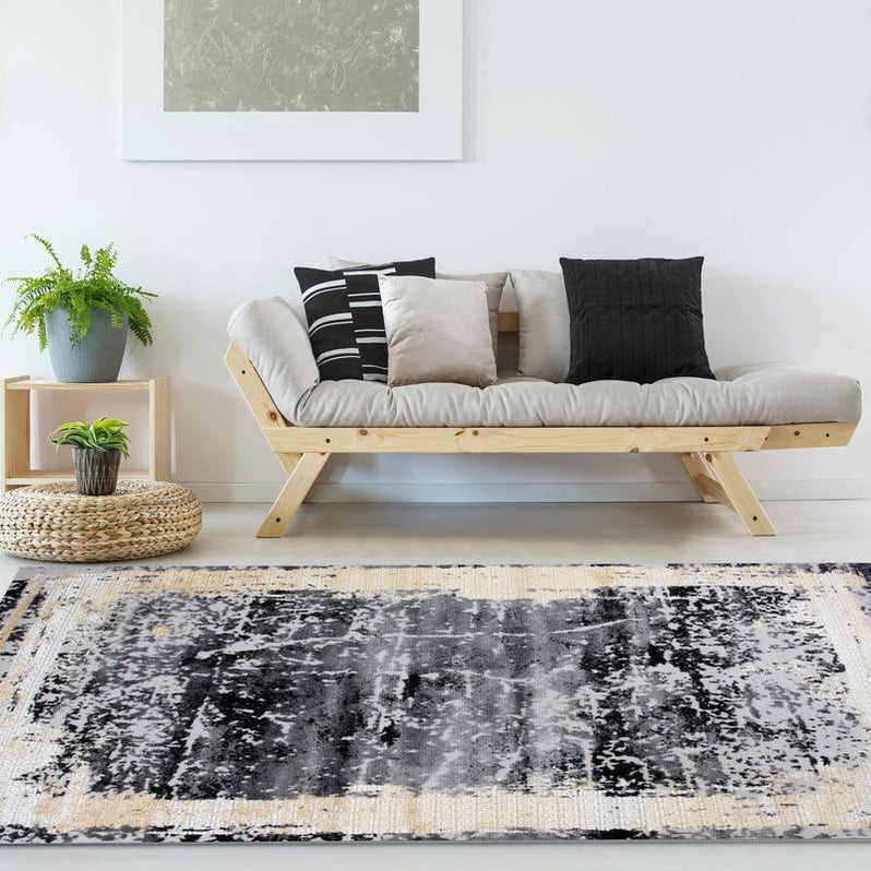 Alin Gold Grey Rug - 04391A - Kristal Carpets