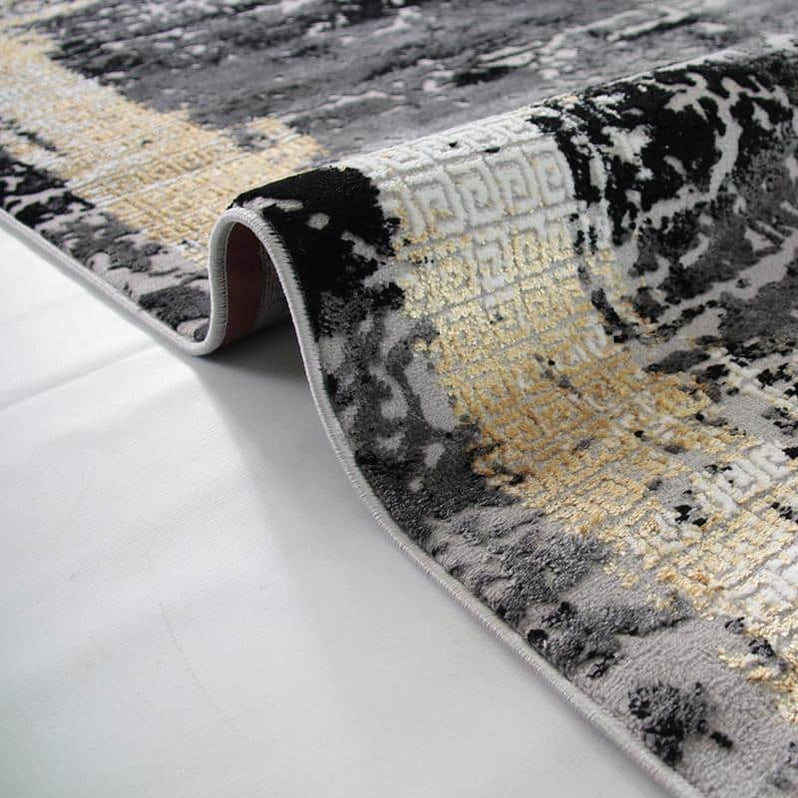 Alin Gold Grey Rug - 04391A - Kristal Carpets