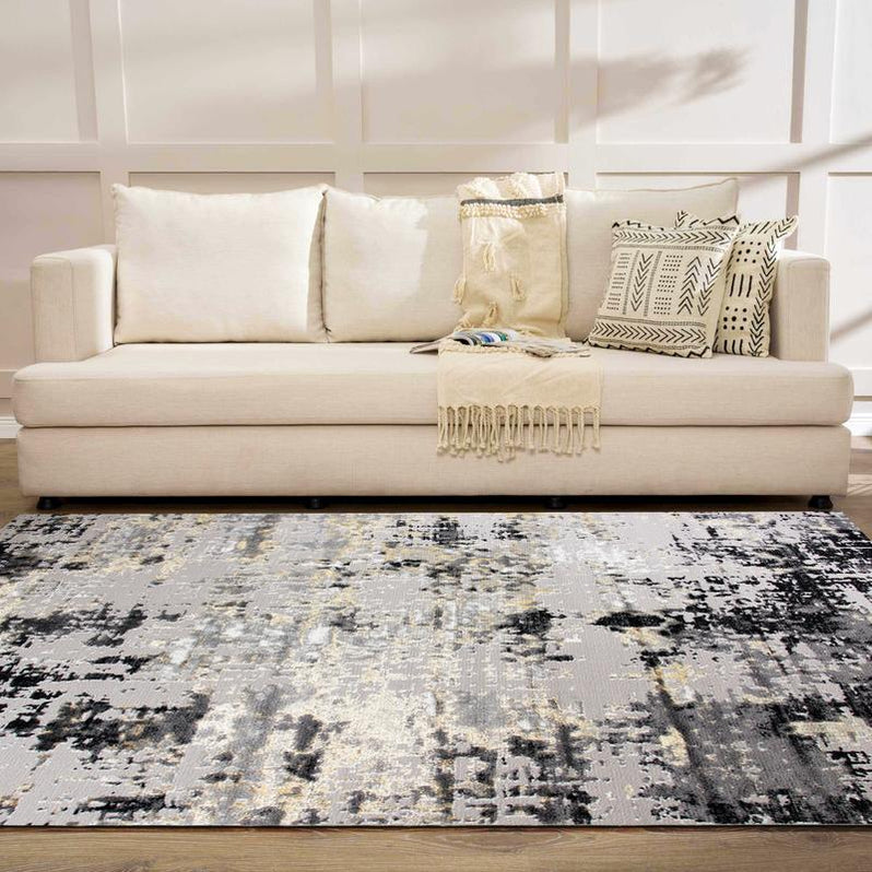 Alin Gold Grey Rug - 04390A - Kristal Carpets