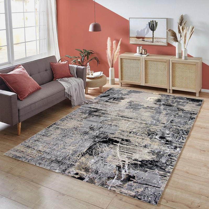 Alin Gold Grey Rug - 04457A - Kristal Carpets