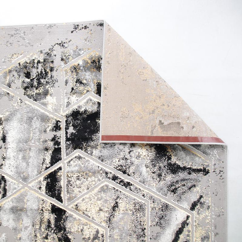 Alin Gold Grey Rug 05747F - Kristal Carpets