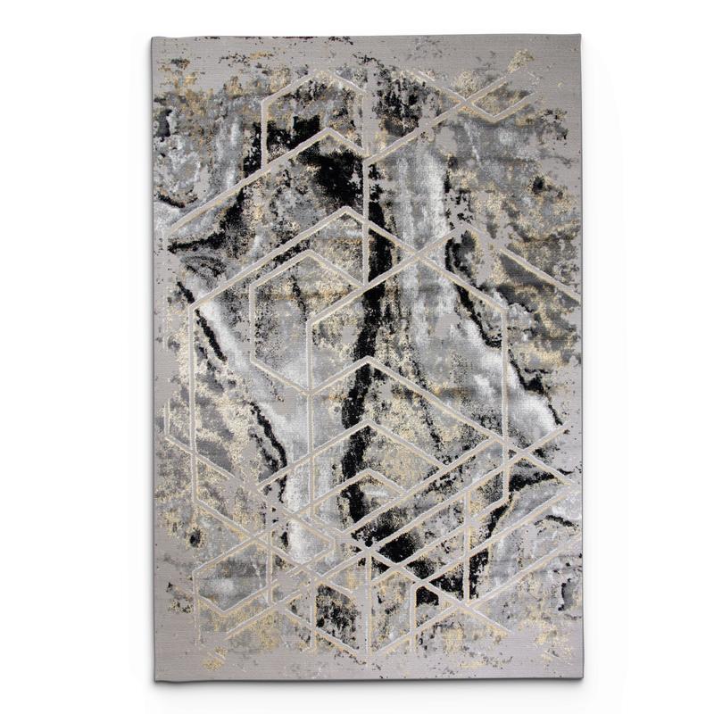 Alin Gold Grey Rug 05747F - Kristal Carpets