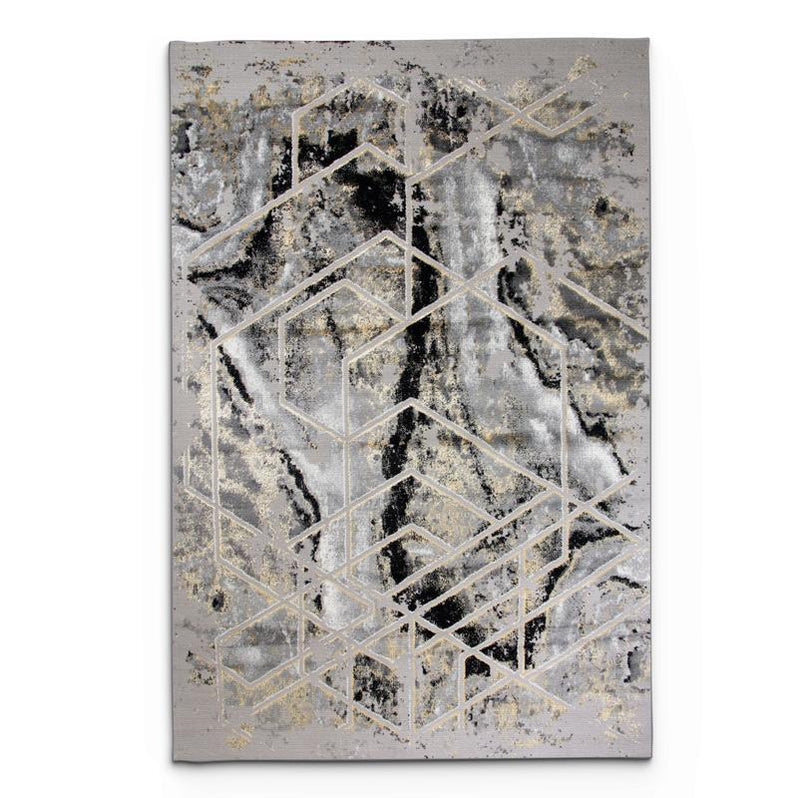 Alin Gold Grey Rug 05747F - Kristal Carpets