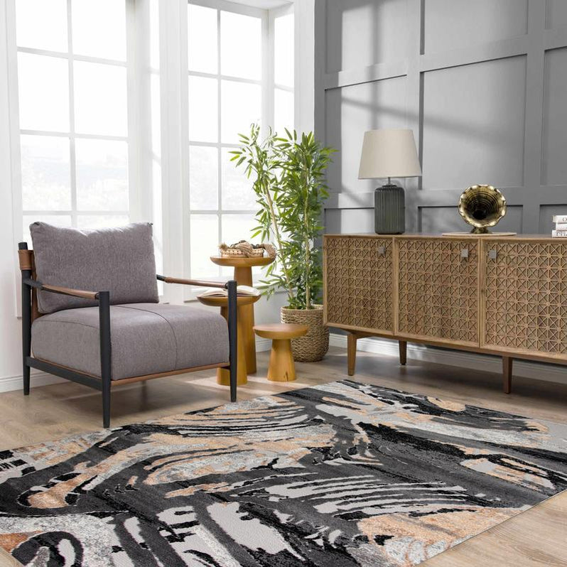 Alin Yellow Grey Rug 06565F - Kristal Carpets