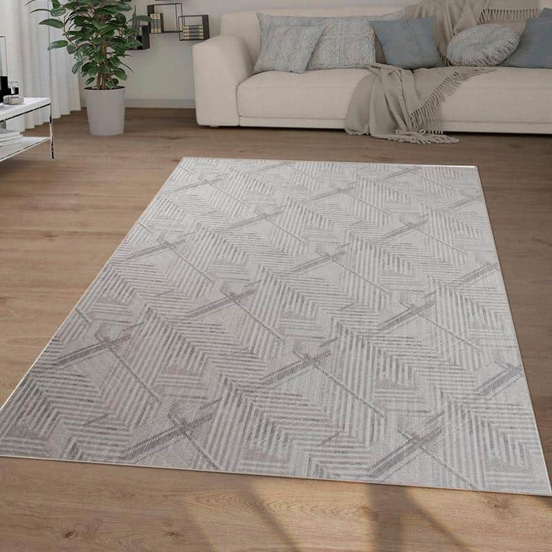 Digital Softy Grey Washable Rug - Kristal Carpets
