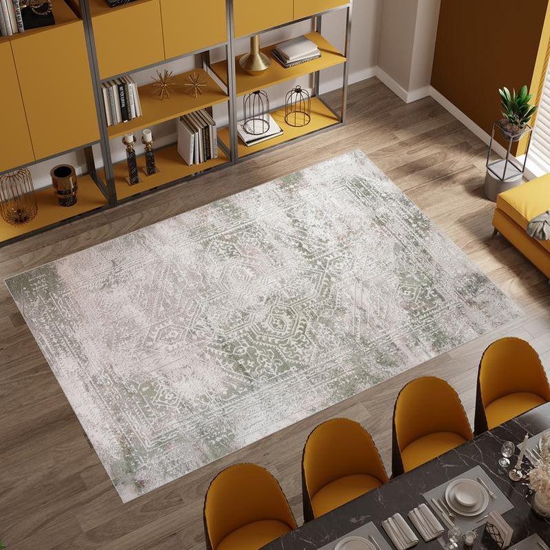 Diva Cream Green Rug - MR242 - Kristal Carpets