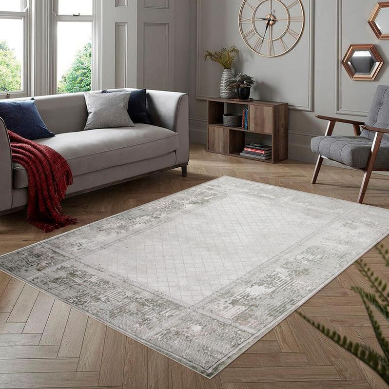 Diva Cream Green Rug MR408 - Kristal Carpets