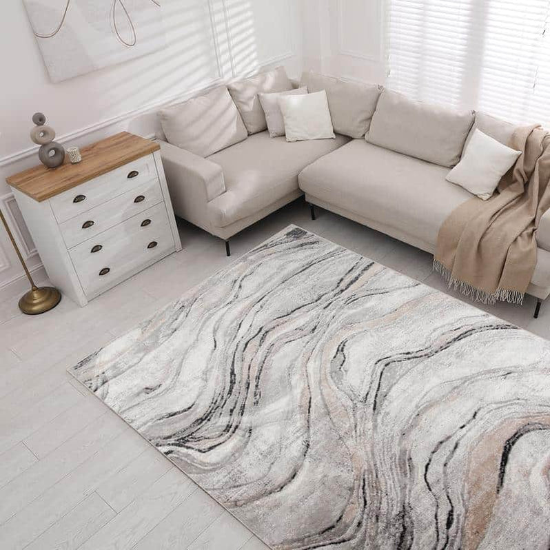 Diva Grey Black Rug MR108 - Kristal Carpets