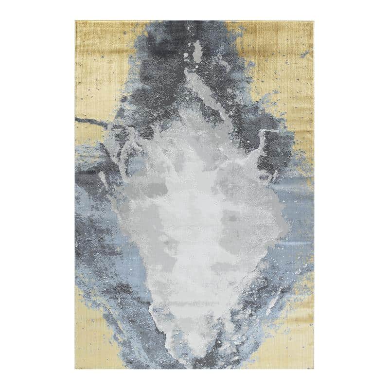 Elit Bore Grey Gold Rug - Kristal Carpets