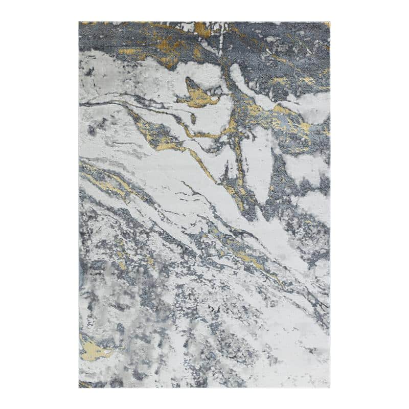 Elit Cave Grey Gold Rug - Kristal Carpets