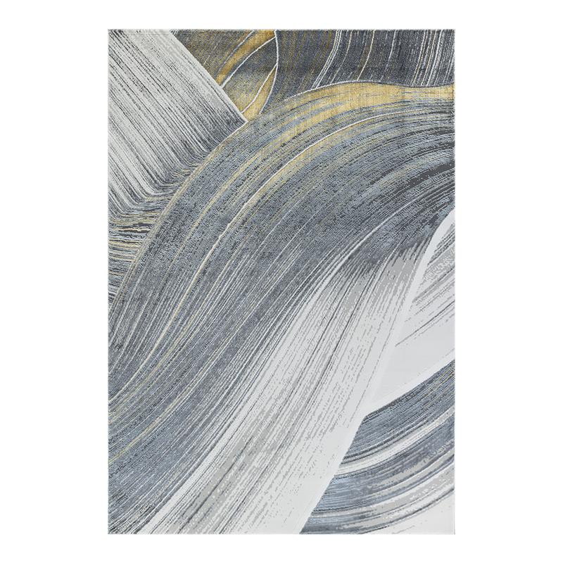 Elit Ribbon Grey Gold Rug - Kristal Carpets
