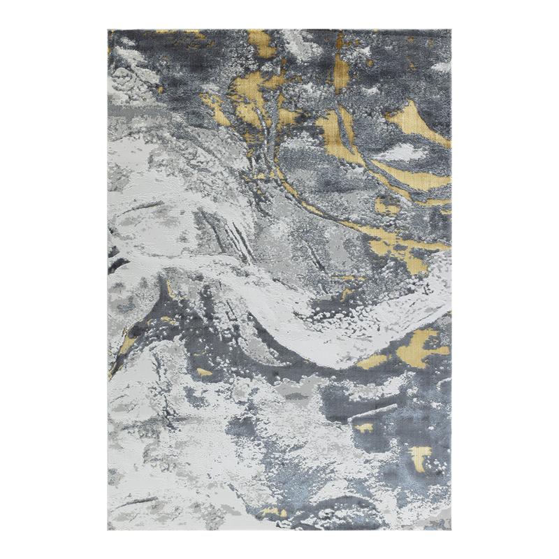 Elit Wave Grey Gold Rug - Kristal Carpets
