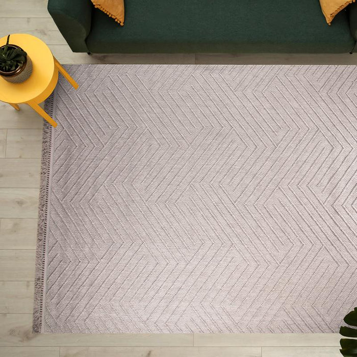 Favori Maze Pattern Grey Rug - Kristal Carpets