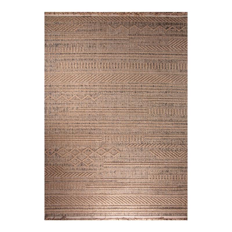 Jute Mixed Pattern Brown Rug - Kristal Carpets