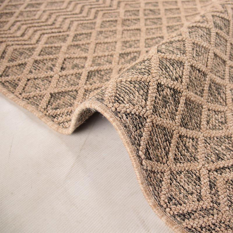 Jute Wave Pattern Brown Rug - Kristal Carpets