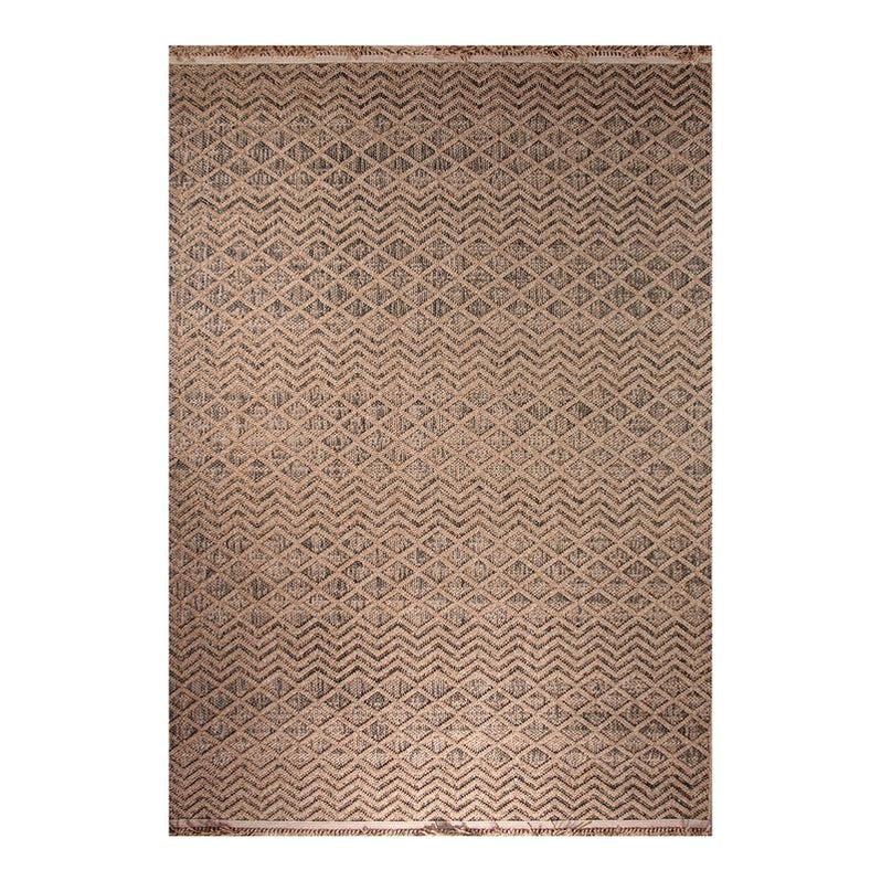 Jute Wave Pattern Brown Rug - Kristal Carpets