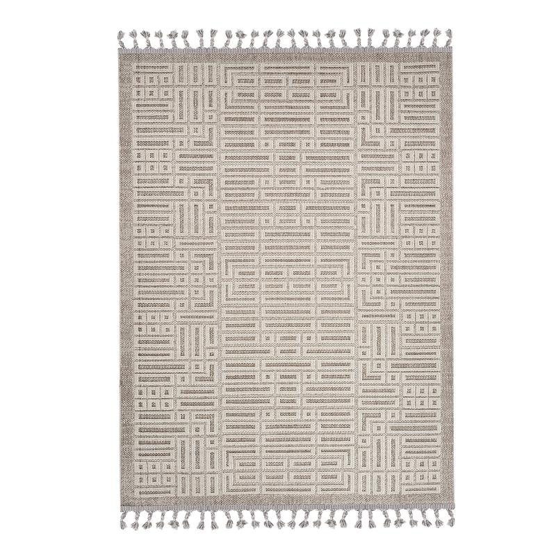 Jute White Beige Rug 25277A - Kristal Carpets