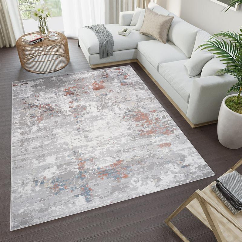 Rainbow Grey White Rug - 25921A - Kristal Carpets