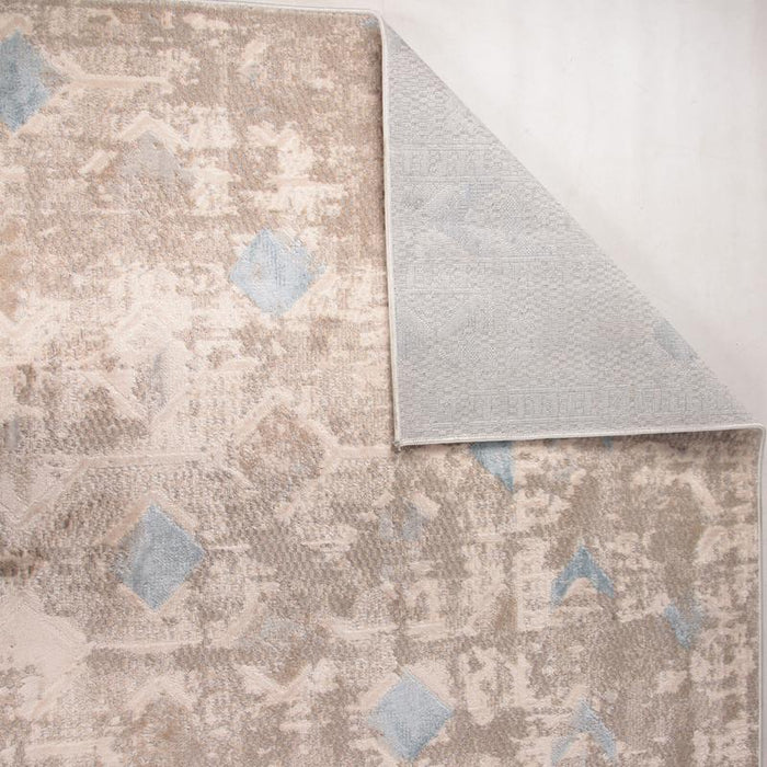 Rainbow Diamond Pattern Beige Rug - Kristal Carpets