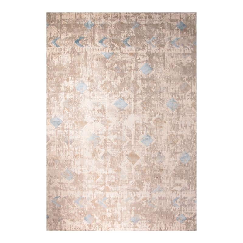 Rainbow Diamond Pattern Beige Rug - Kristal Carpets