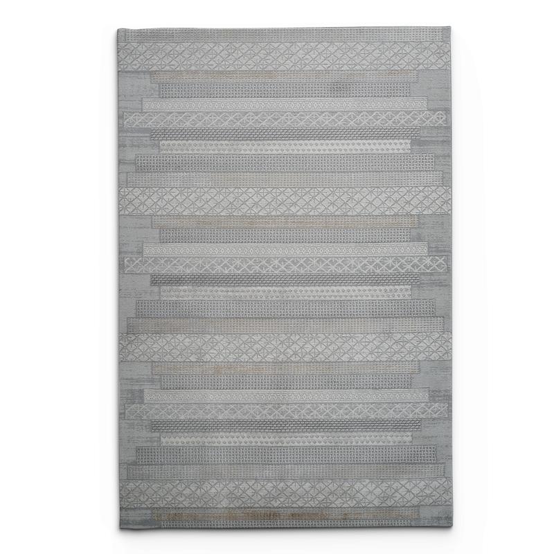 Rainbow Grey Rug - 25536A - Kristal Carpets