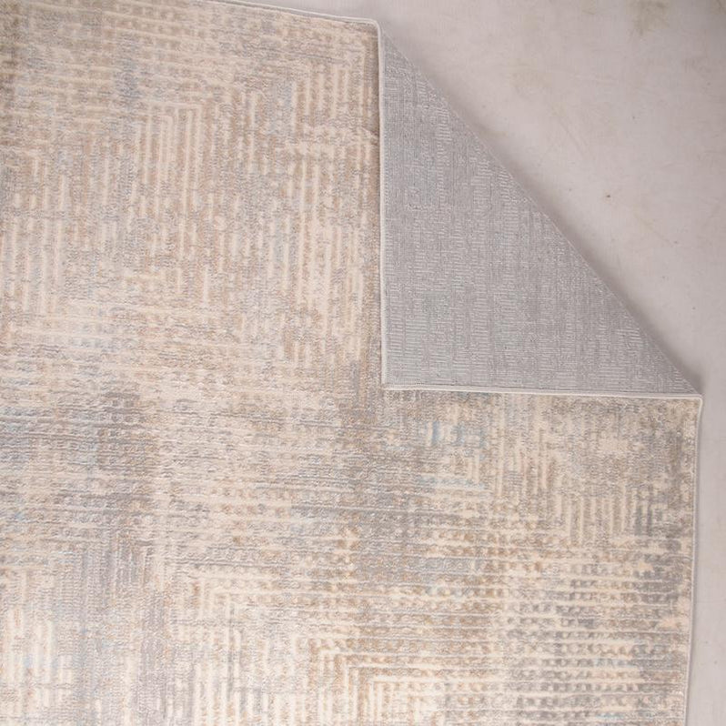 Rainbow Maze Pattern Beige Rug - Kristal Carpets