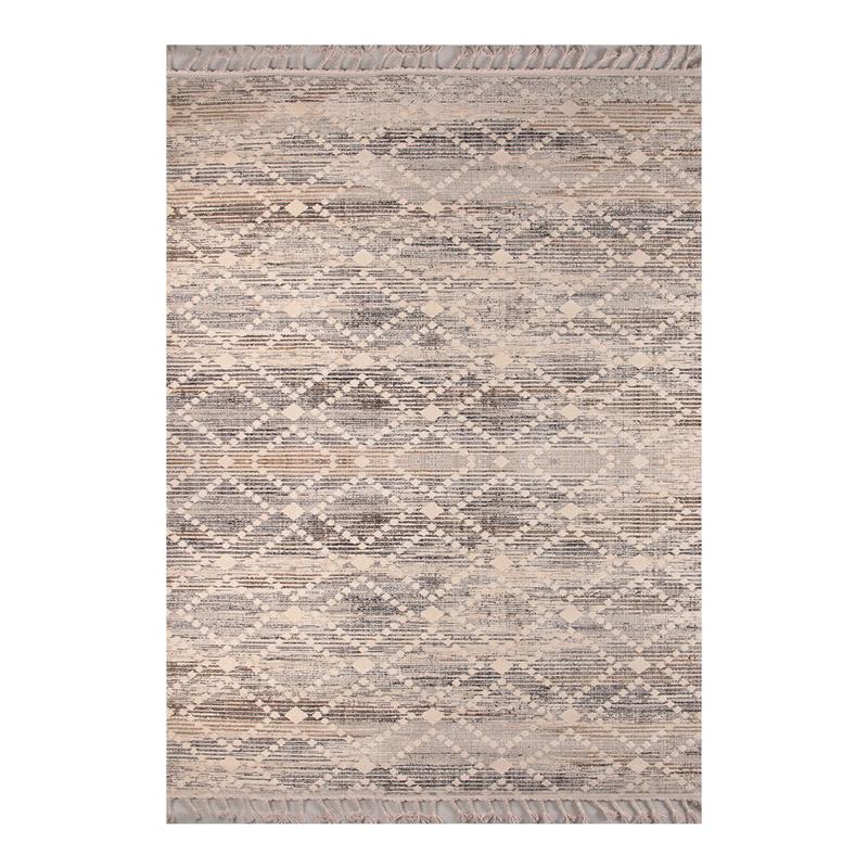 Random Square Pattern Beige Rug - Kristal Carpets