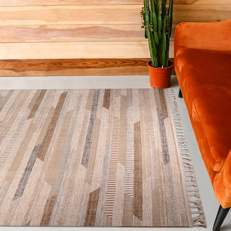 Random Stick Pattern Beige Rug - Kristal Carpets
