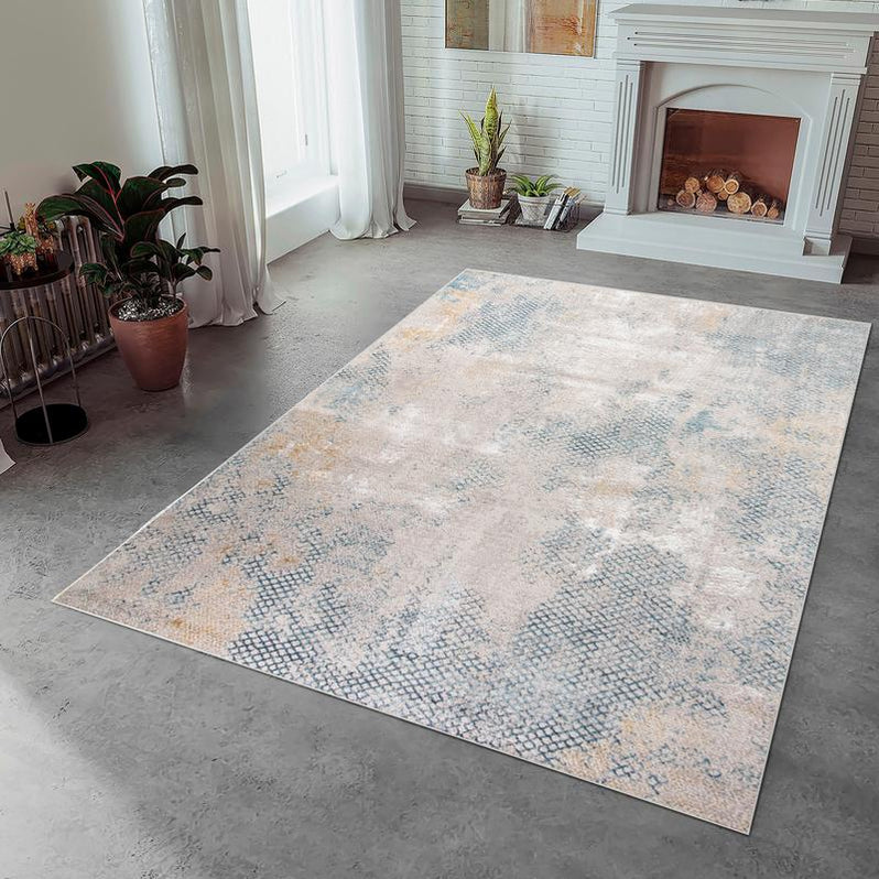 Star Cream Blue Rug LP423 - Kristal Carpets