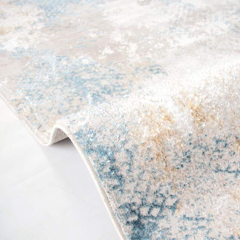 Star Cream Blue Rug LP423 - Kristal Carpets