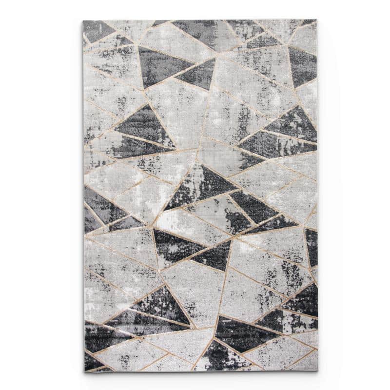 Star Grey Black Rug LP207 - Kristal Carpets