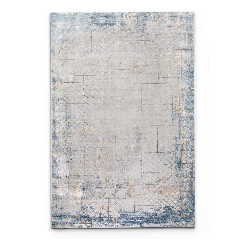 Star Grey Navy Rug - LP407 - Kristal Carpets