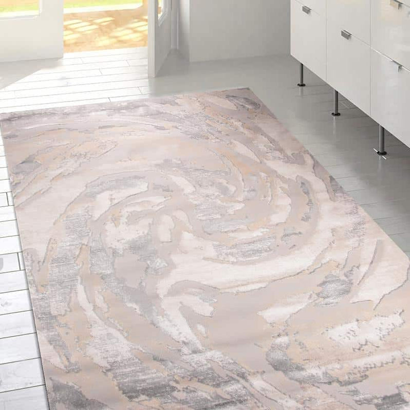 Twister Creamy Cloud Rug - Kristal Carpets