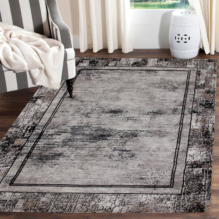 Diva Brown Frame Rug - Kristal Carpets