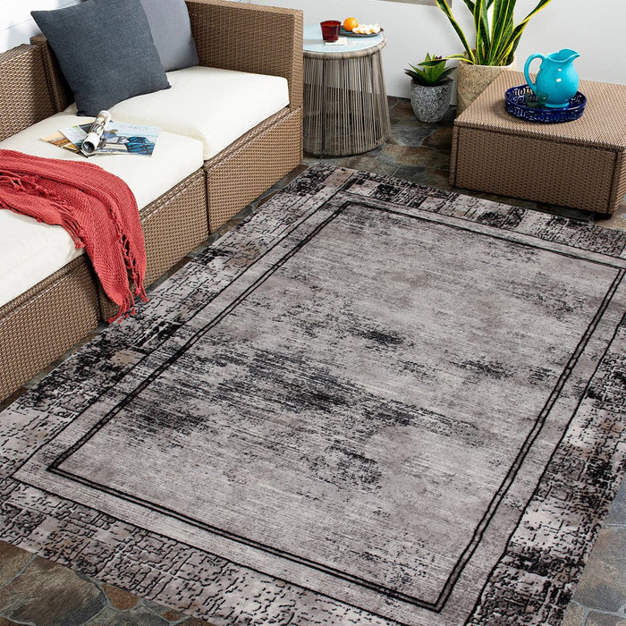 Diva Brown Frame Rug - Kristal Carpets