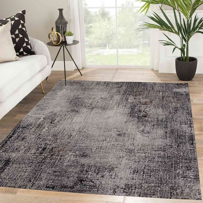 Diva Navy Grey Fringed Rug - Kristal Carpets