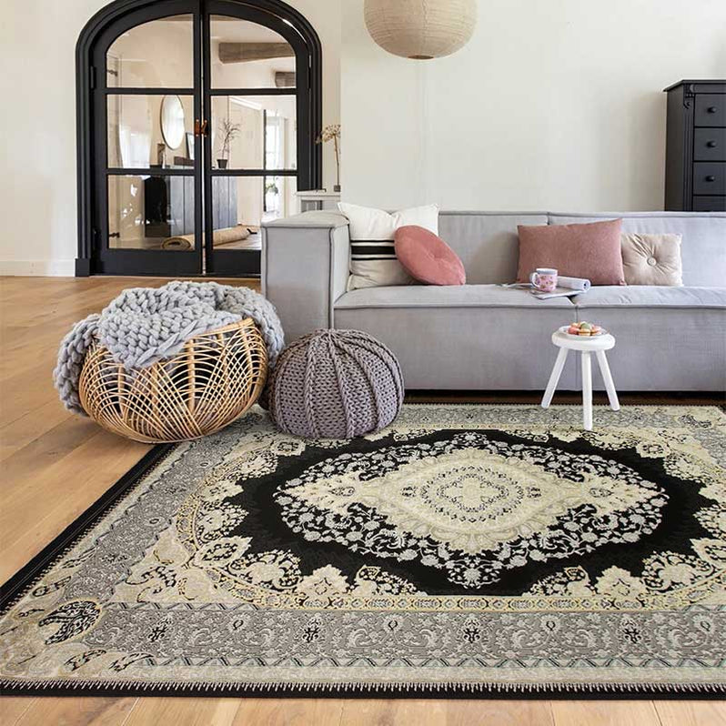 Tena Black Oriental Rug - Kristal Carpets
