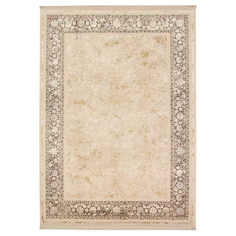 Tena Cream Frame Rug - Kristal Carpets