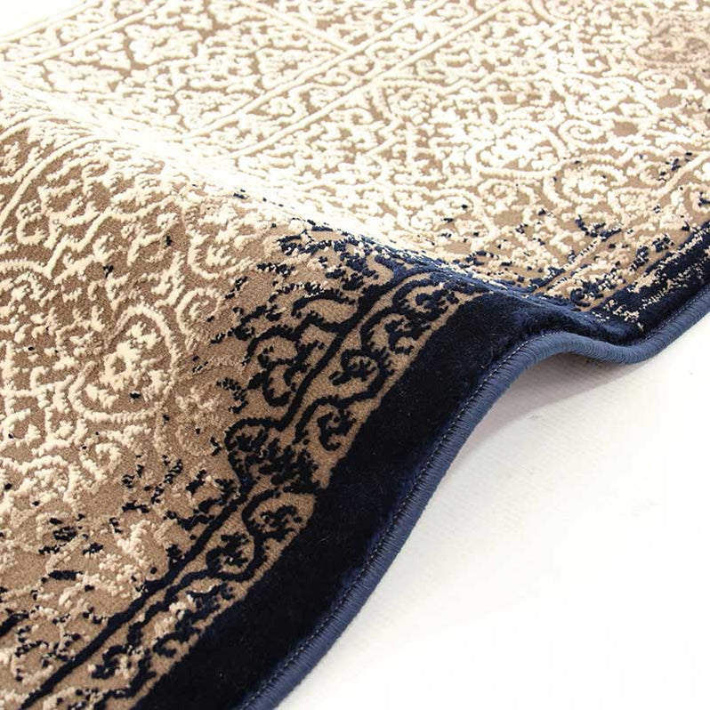 Trend Navy Pattern Rug - Kristal Carpets