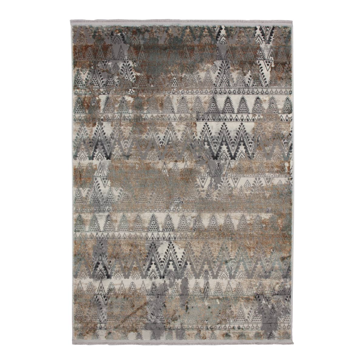 Artist Triangle Pattern Brown Rug - Kristal Carpets